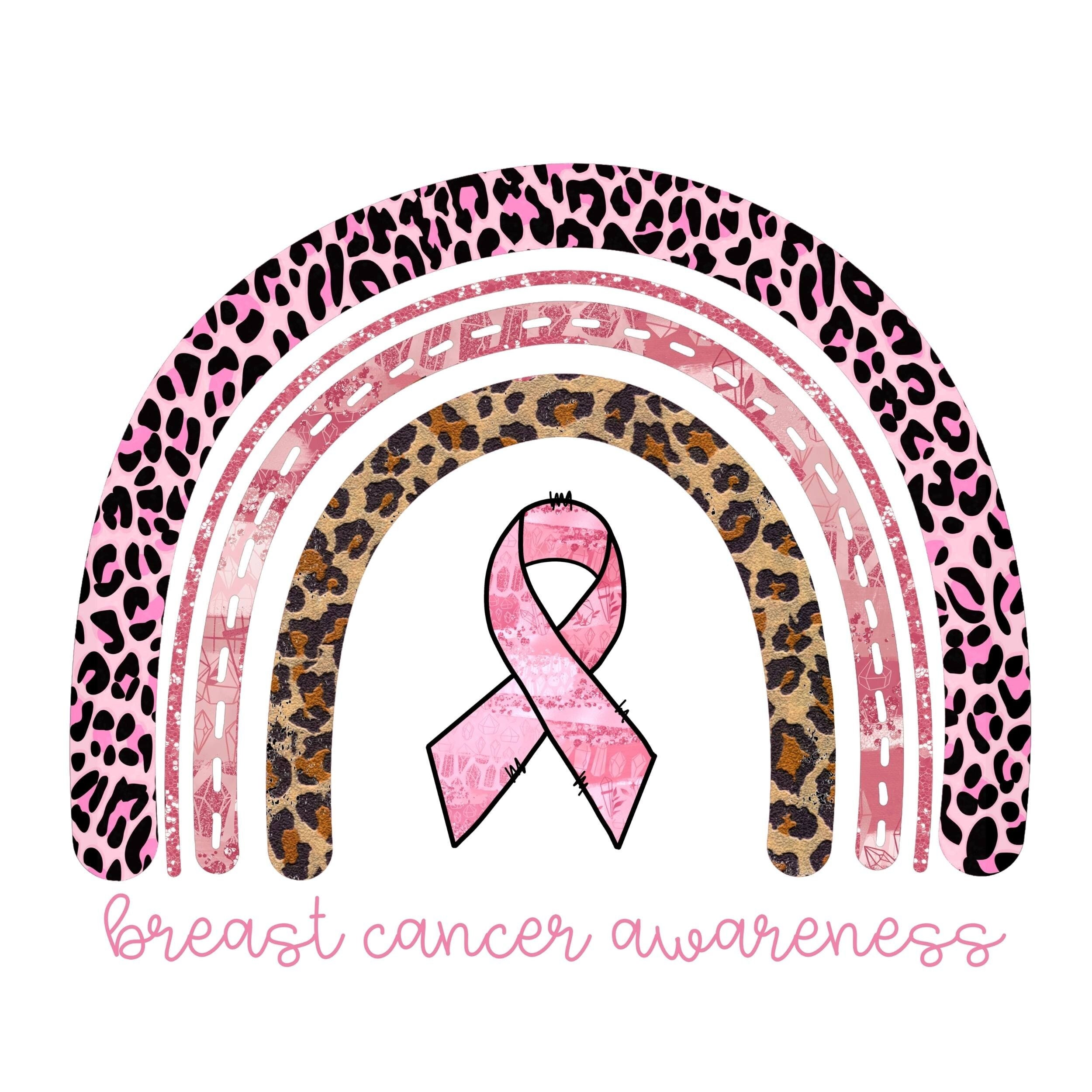 Breast Cancer Rainbow Awareness Boho Rainbow Animal Print October ...