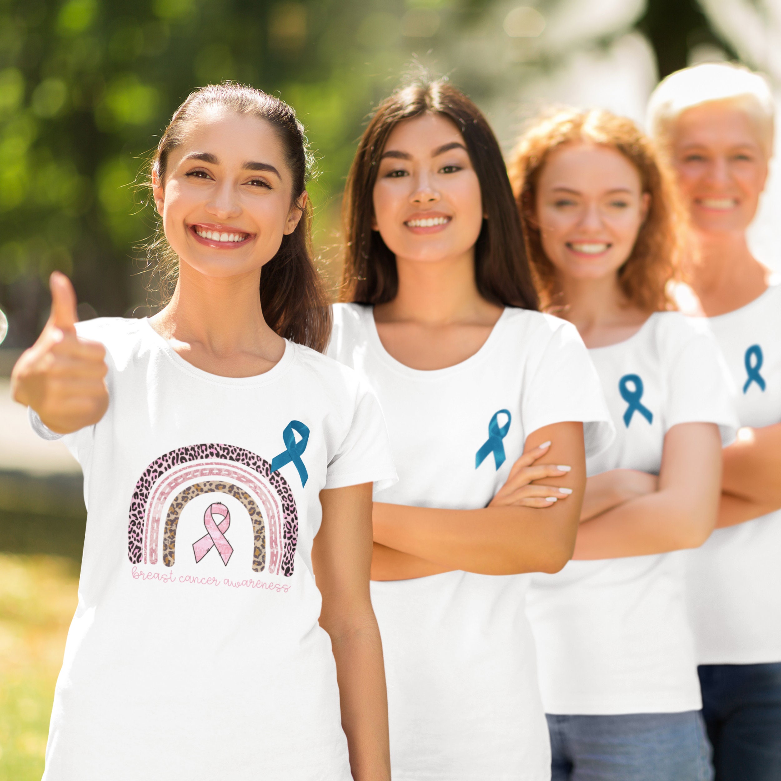 Breast Cancer Rainbow Awareness Boho Rainbow Animal Print October ...