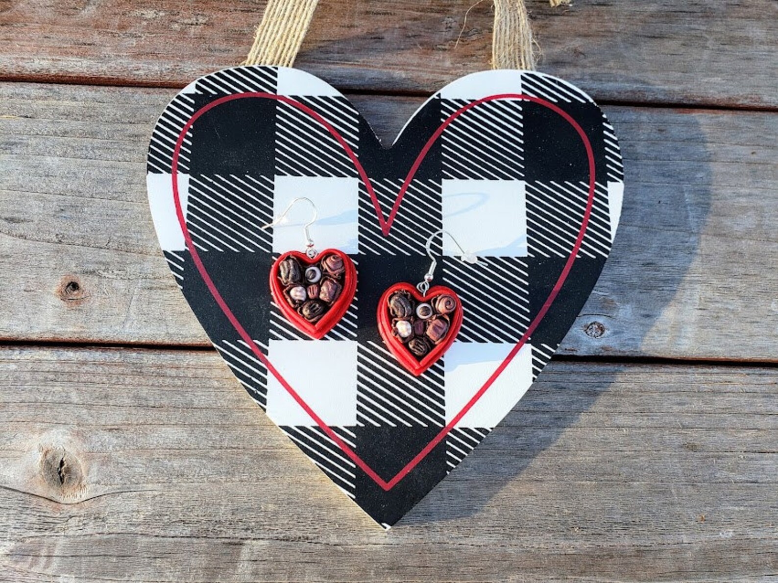 Heart-shaped Box of Chocolate Earrings | Etsy