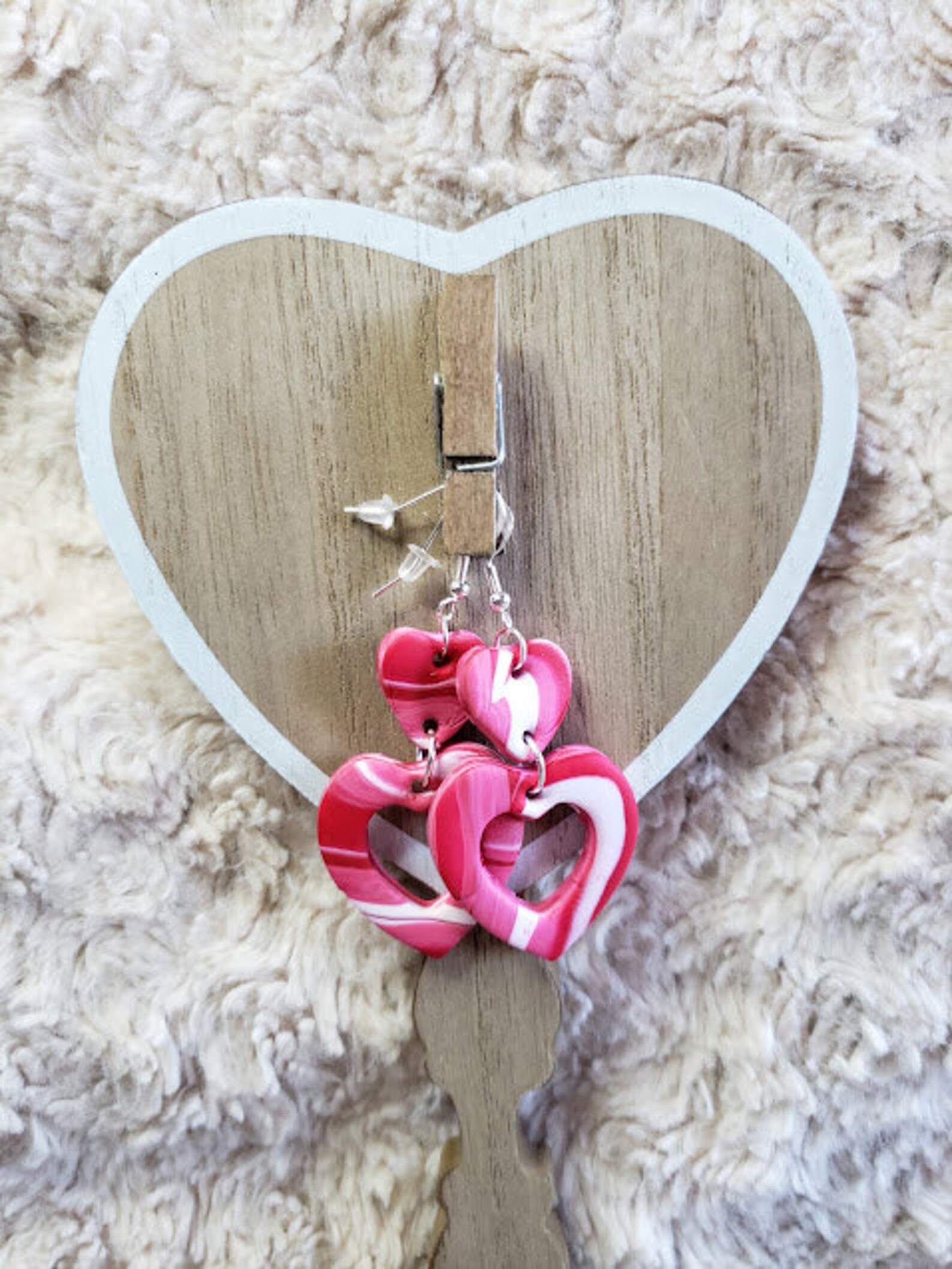 Marbled Heart Earrings - Etsy