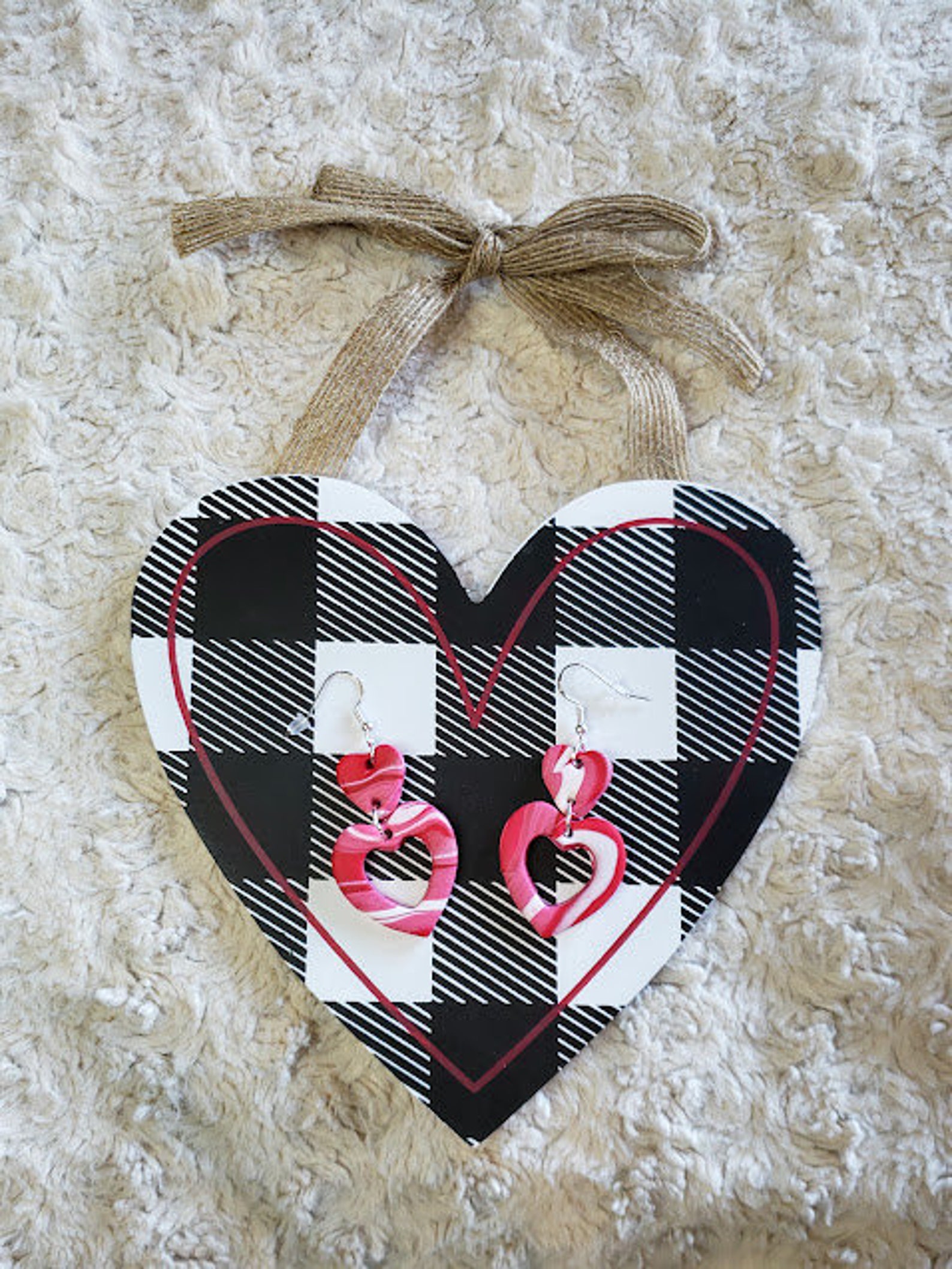 Marbled Heart Earrings | Etsy