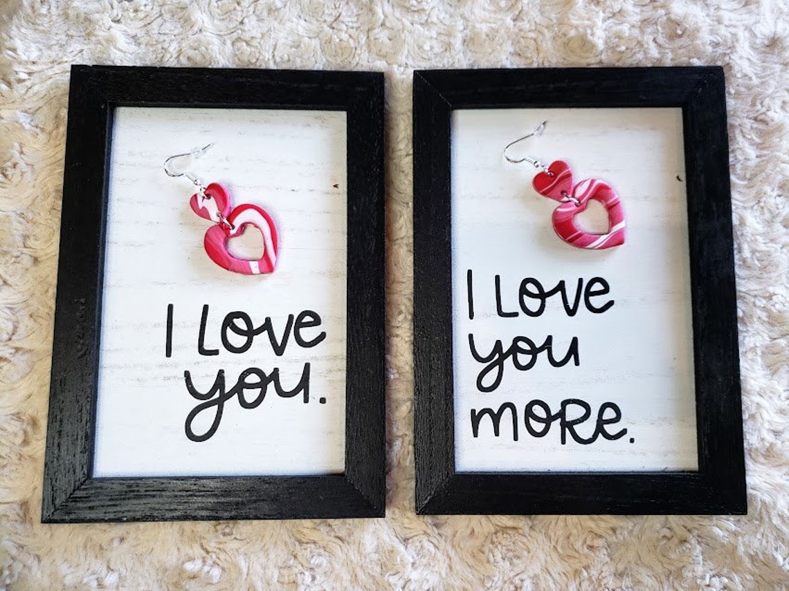 Marbled Heart Earrings | Etsy