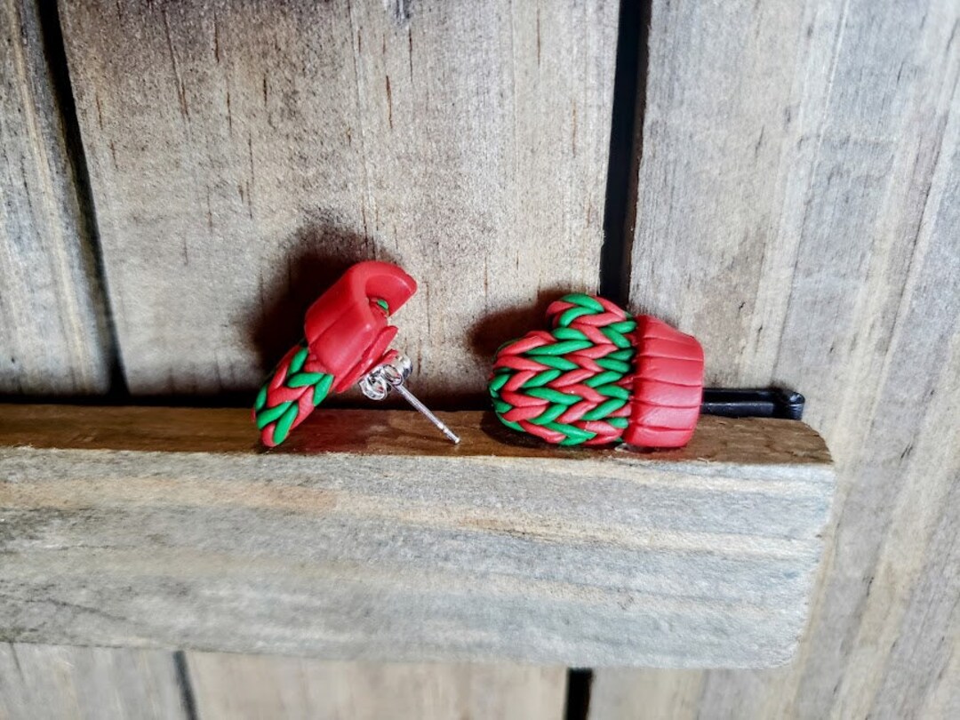 Christmas Mitten Stud Earrings - Etsy