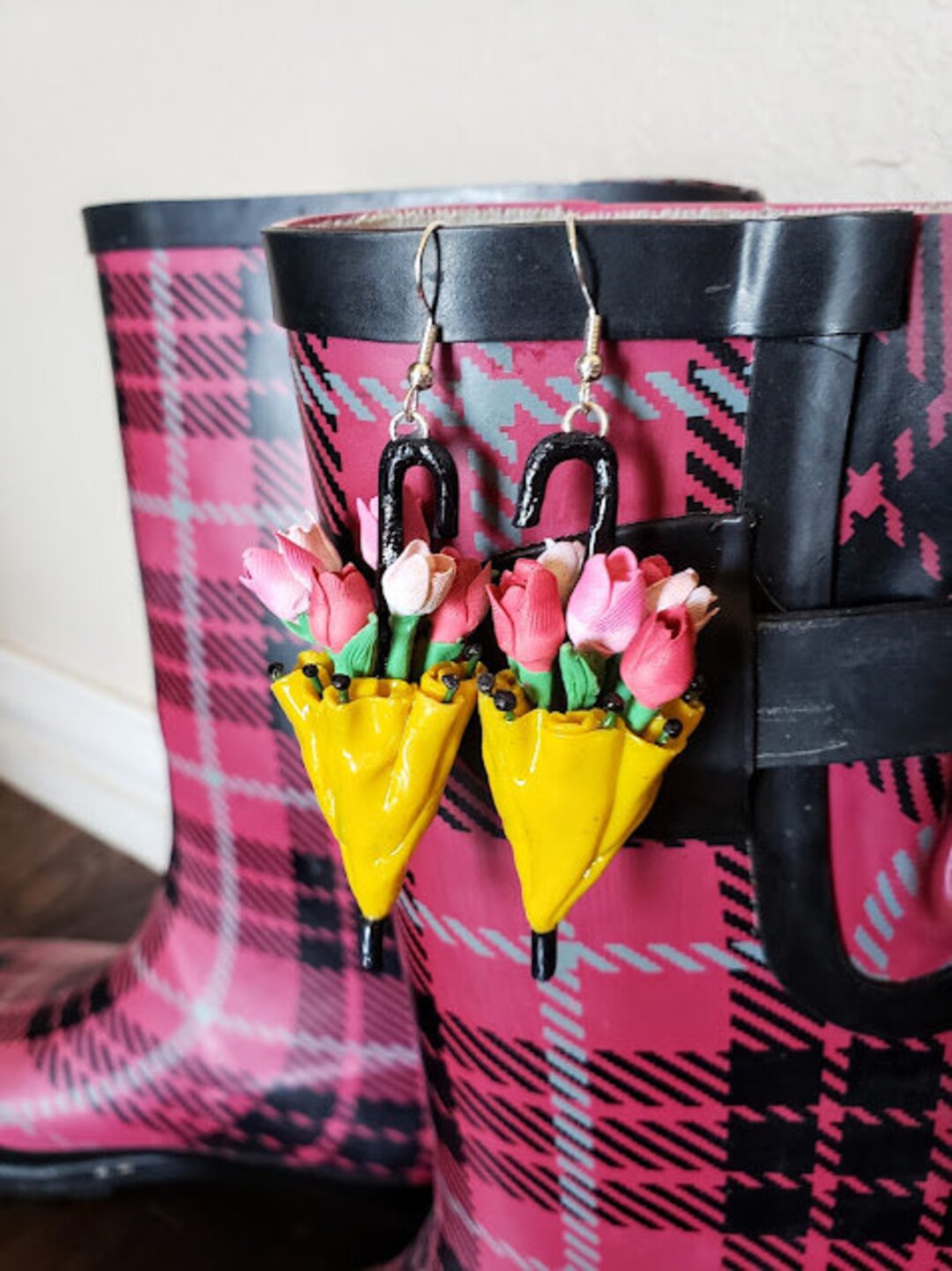 Spring Umbrellas Full of Tulips Earrings - Etsy
