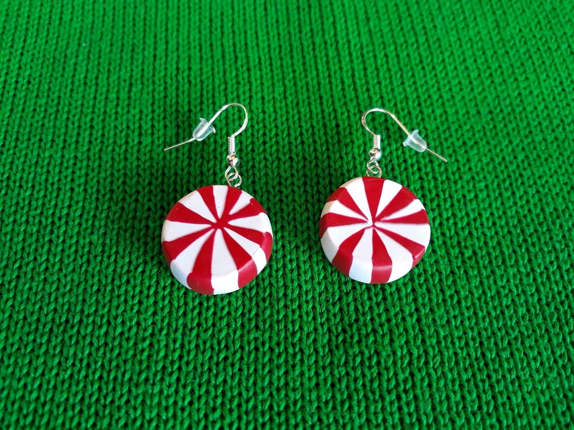 Peppermint Earrings - Etsy