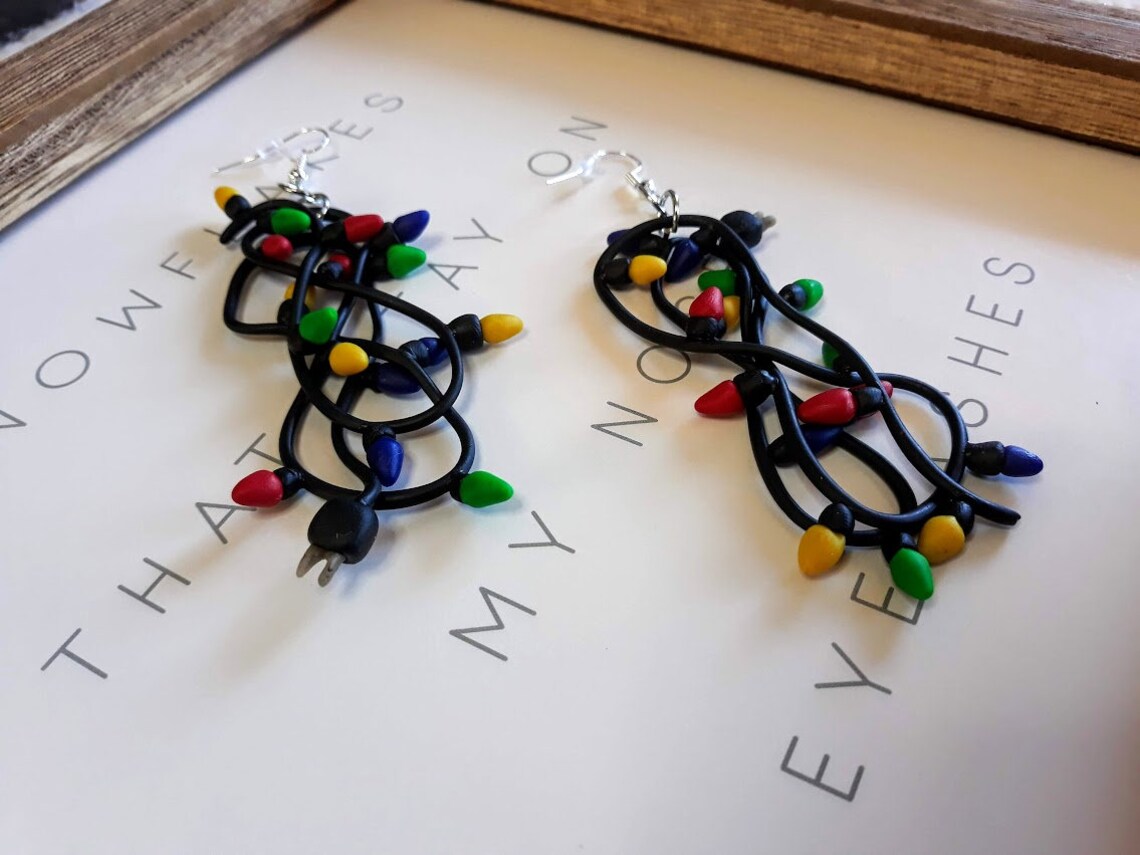 Tangled Christmas Light Earrings - Etsy