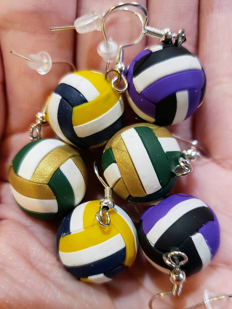 Customizable Team Color Volleyball Earrings - Etsy