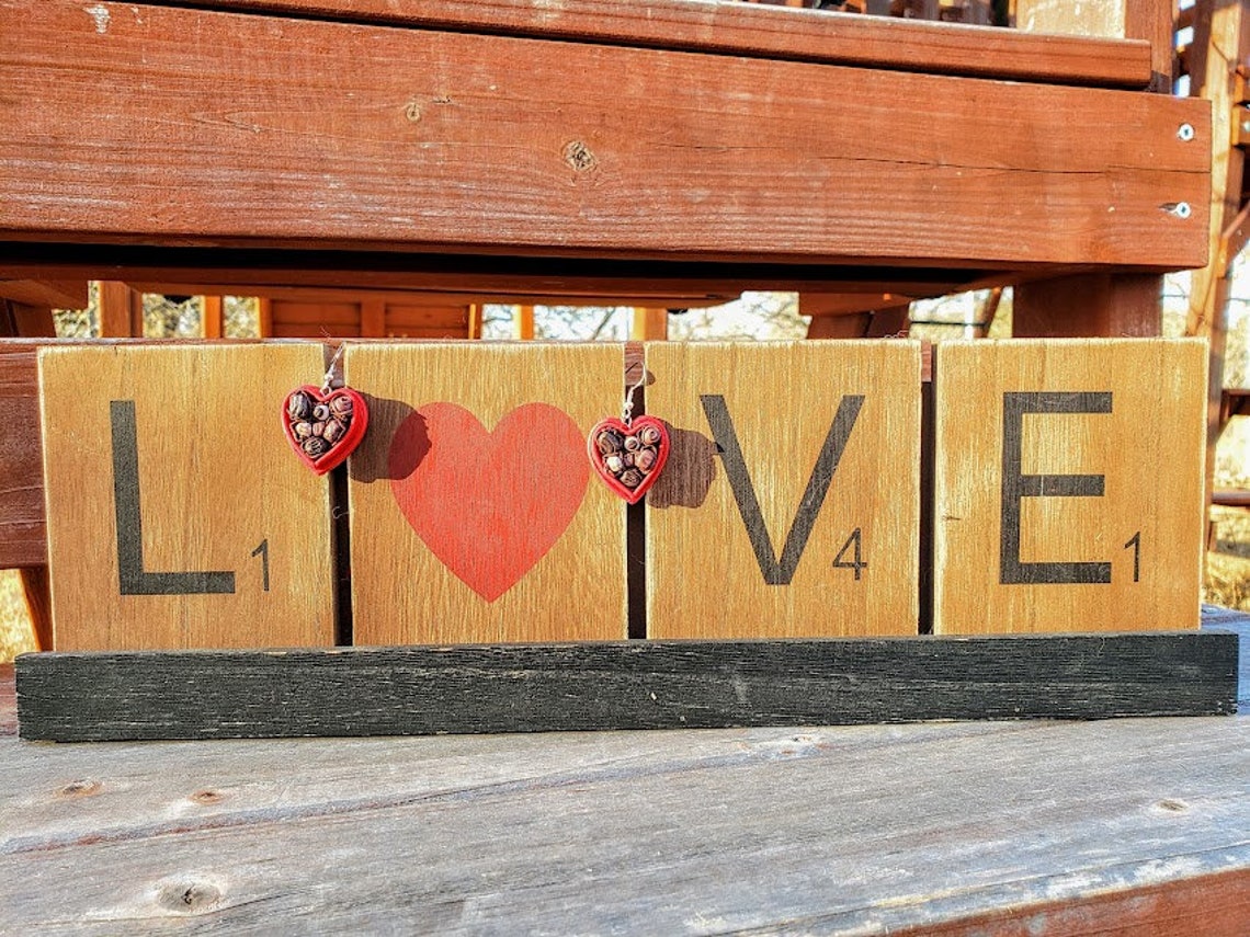 Heart-shaped Box of Chocolate Earrings | Etsy