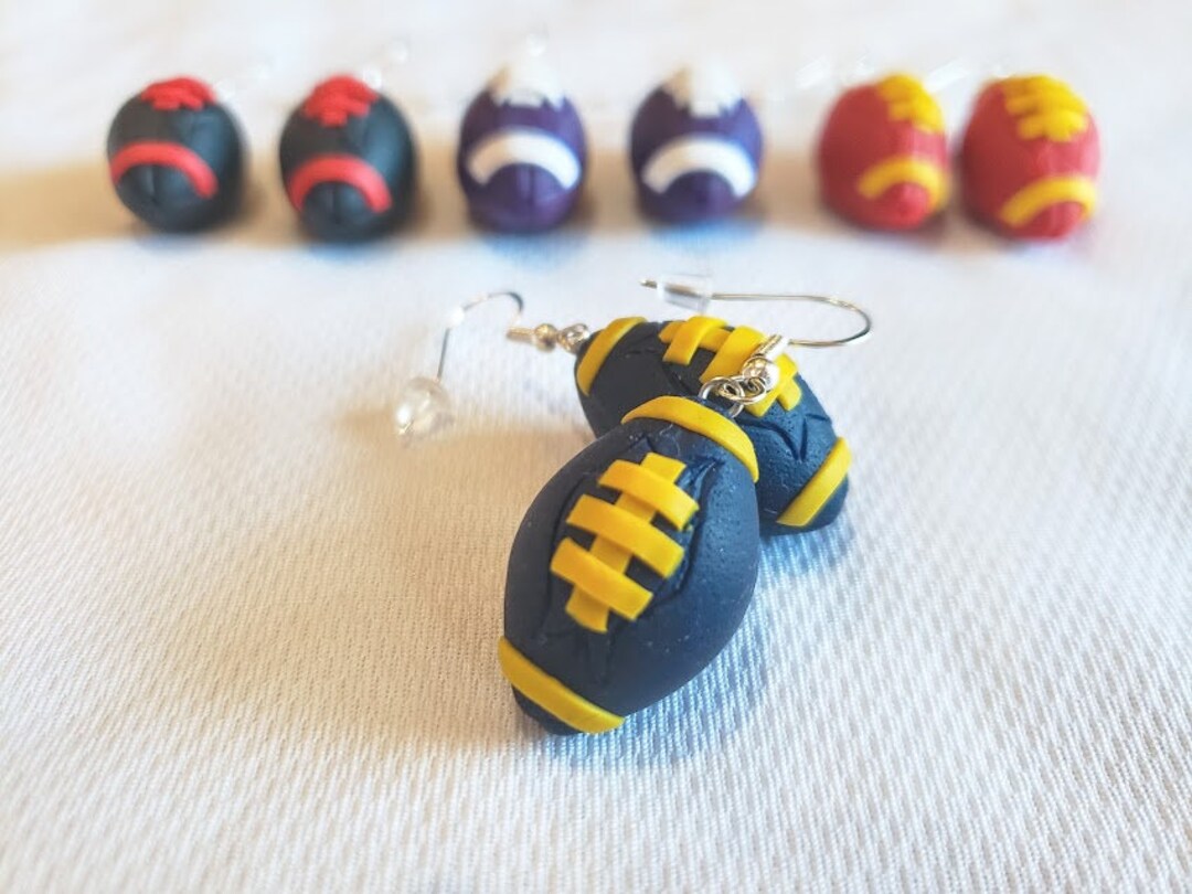 Customizable Team Color Football Earrings - Etsy