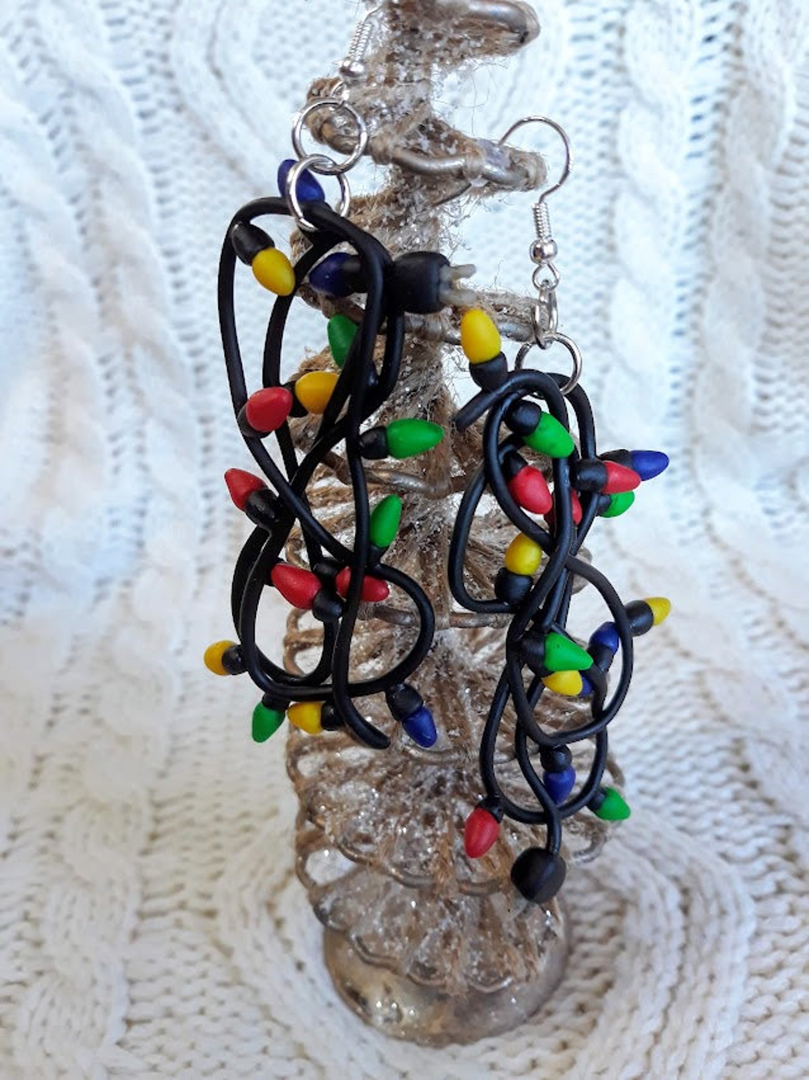 Tangled Christmas Light Earrings - Etsy