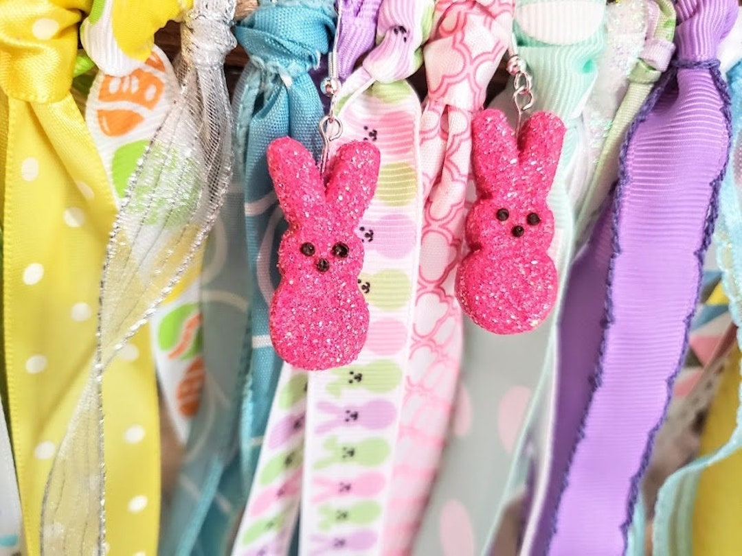 Marshmallow Easter Candy Bunny Earrings - Etsy