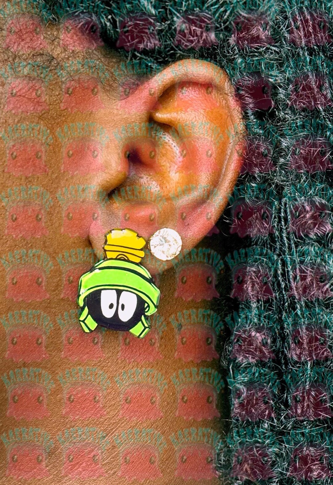 Marvin Martian Throwback Nostalgic Earrings Pop Culture Stud Earrings ...