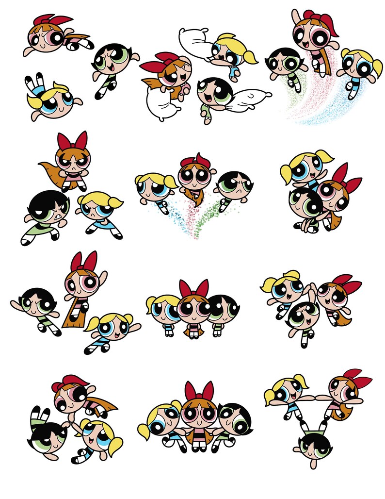 Power Puff Girls Tattoo Flash Sheet - Etsy Hong Kong