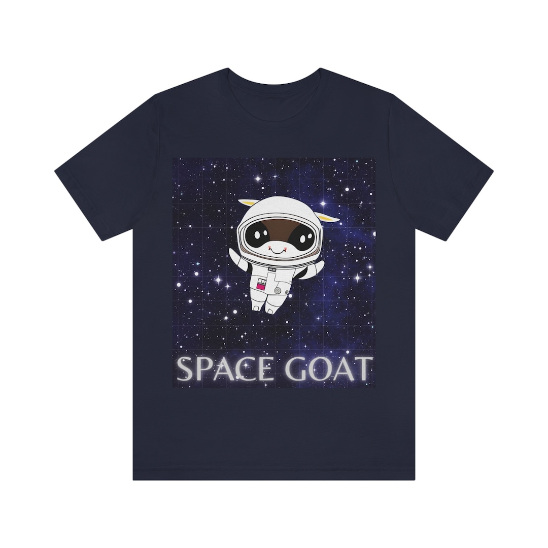 Space Goat T-shirt, Funny Goat in Space, Astronaut Goat Unisex Jersey ...