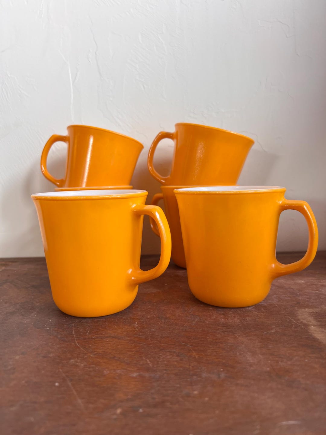 Vintage Corningware Mustard Yellow Mugs Set of 6- Milk Glass - Etsy