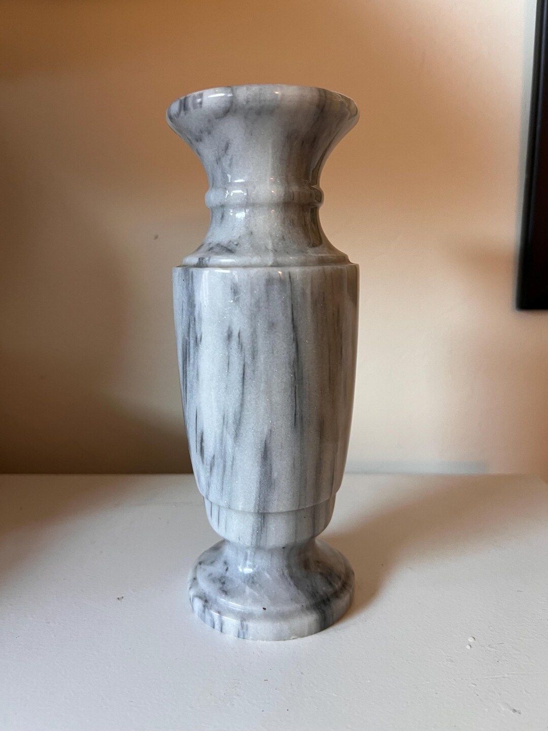 Vintage Gray Marble Vase - Etsy
