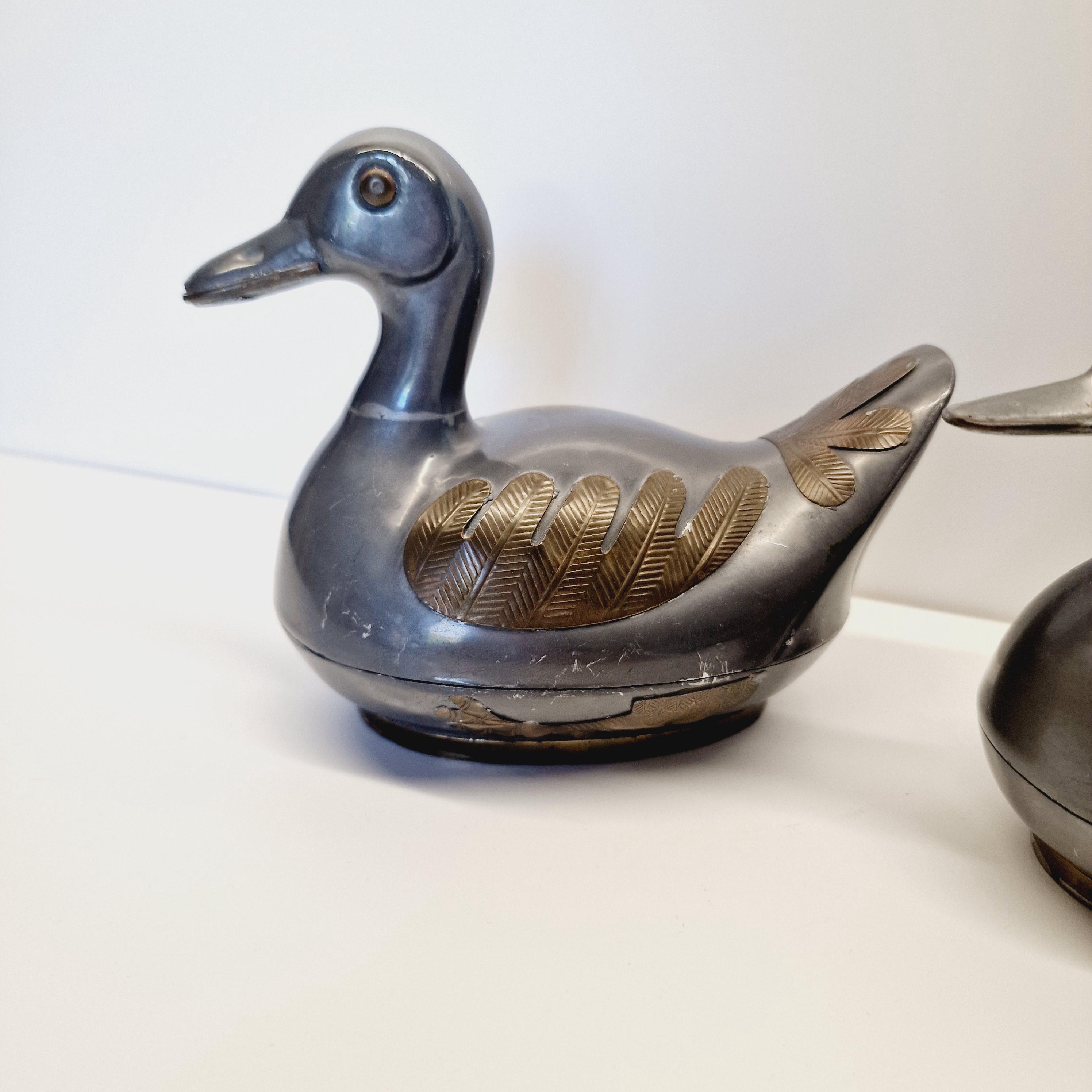 Vintage Tin/messing Duck Family Boxes. - Etsy