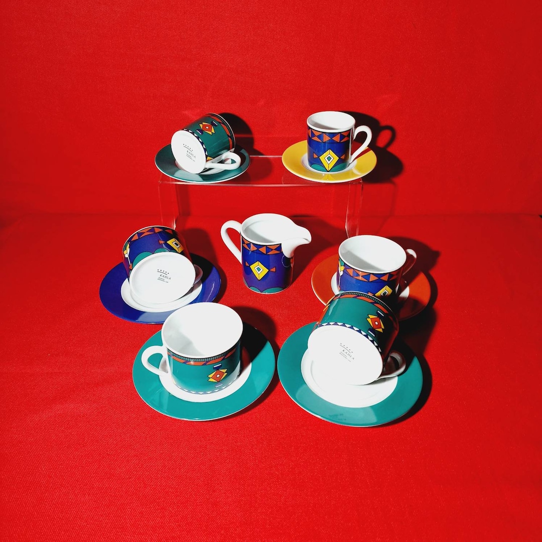 Kahla Set Van 6 Kop En Schotels En Een Melkkan Jaren 80 - Etsy