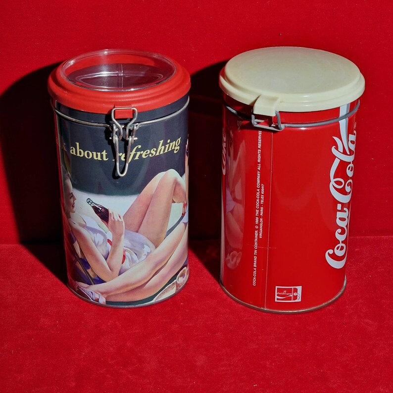 Vintage Coca Cola Tin Containers 1989. Set of 2. - Etsy