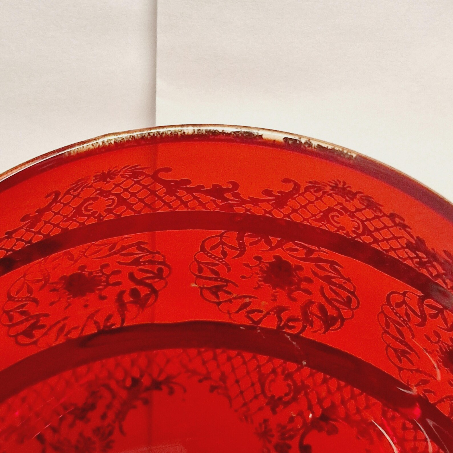 Vintage Ruby Glass Venetian Italian Vase 17" - Etsy
