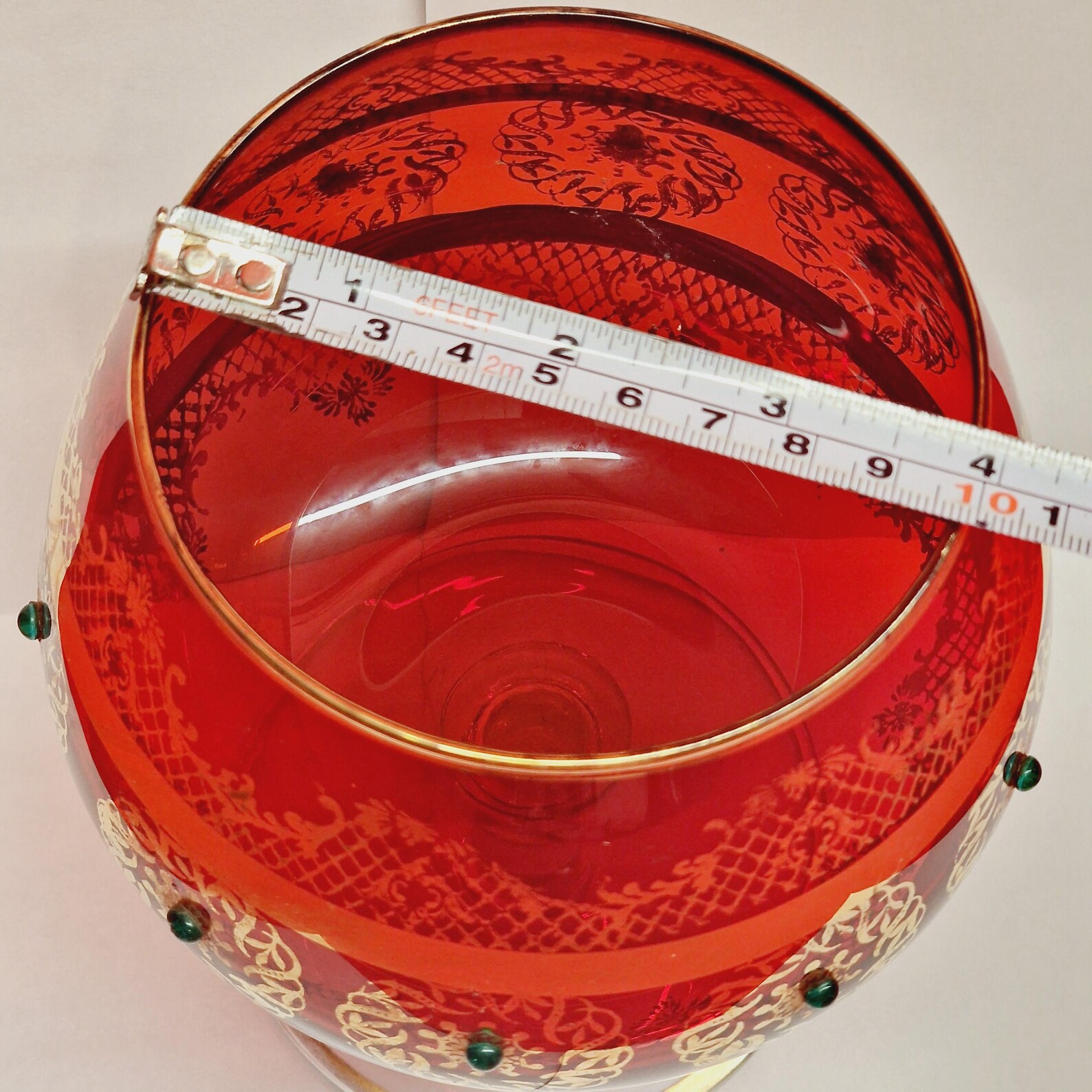 Vintage Ruby Glass Venetian Italian Vase 17" - Etsy