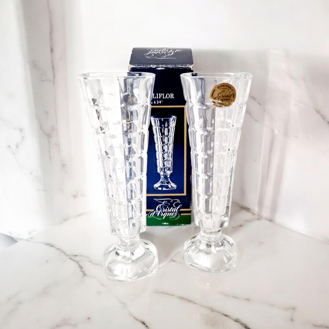 2 Vintage Crystal French Vases. - Etsy