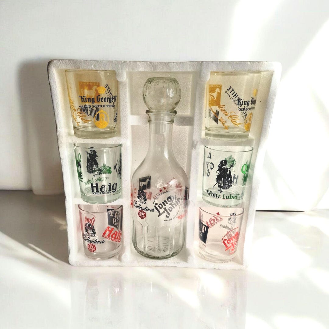 Vintage Wiskey Set 70's, Vat 69 White Label, Ballantines Long John ...