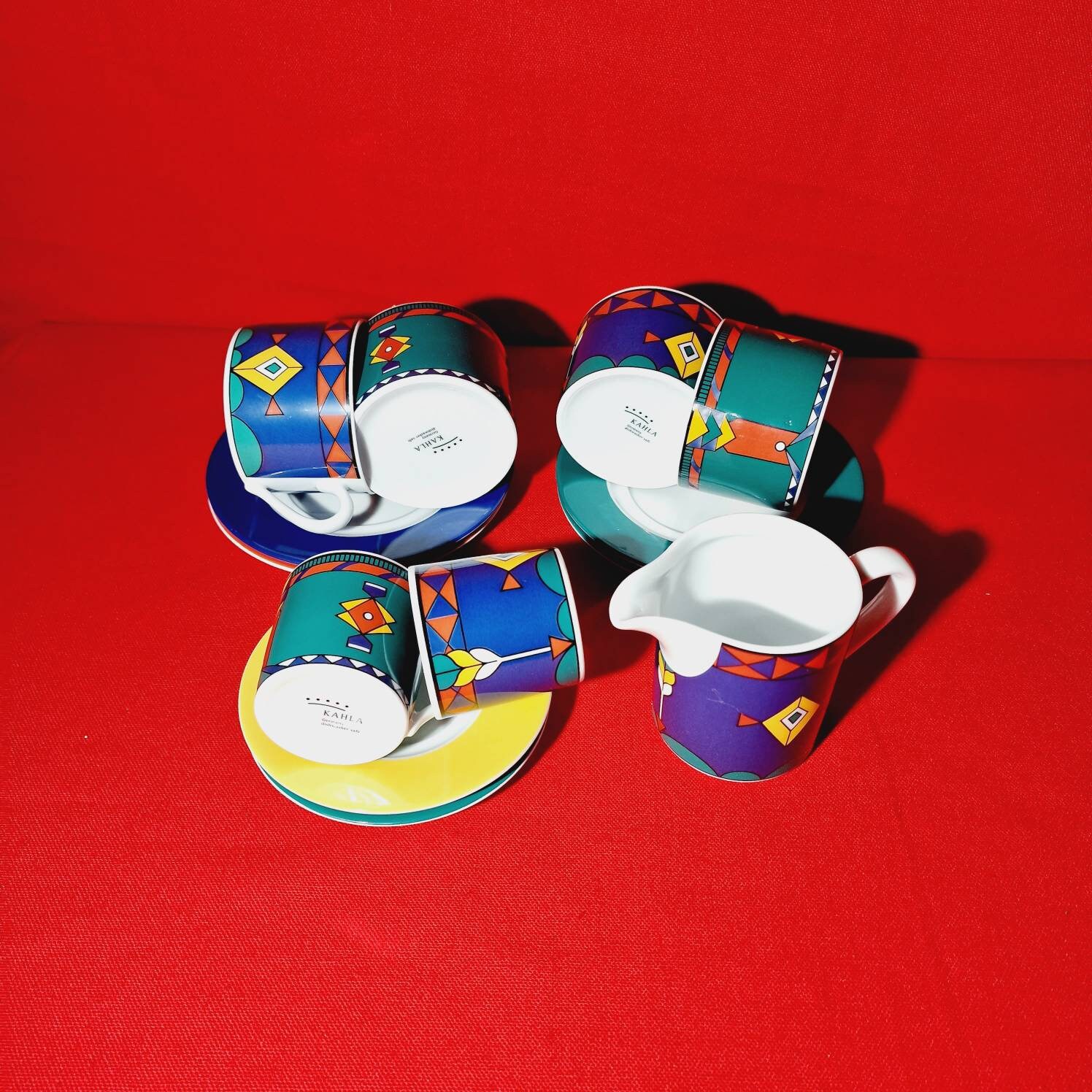 Kahla Set Van 6 Kop En Schotels En Een Melkkan Jaren 80 - Etsy