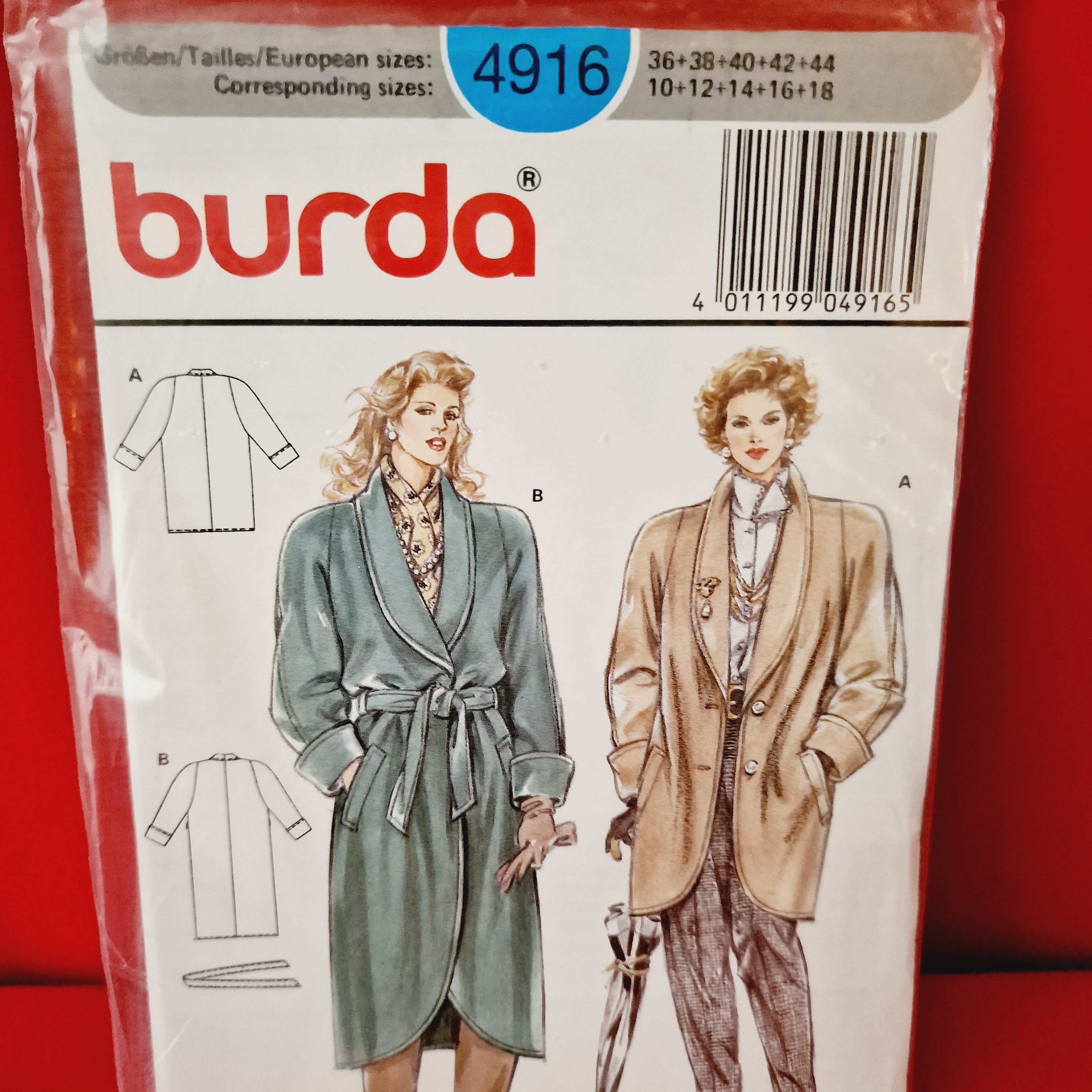 Vintage Burda 4916 Sewing Pattern 80's - Etsy