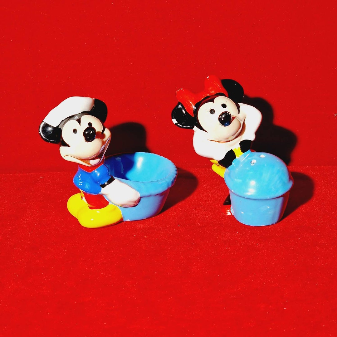 Disney Mickey and Minnie Mouse Peper Shaker and Egg Cup 60's. Rare - Etsy