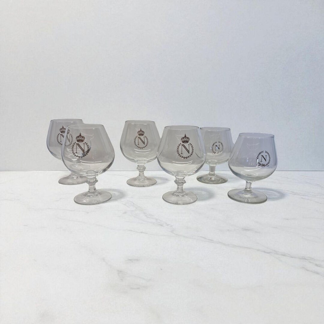 Napoleon Cognac Glasses With Crown Monogram – Set of 6 - Etsy