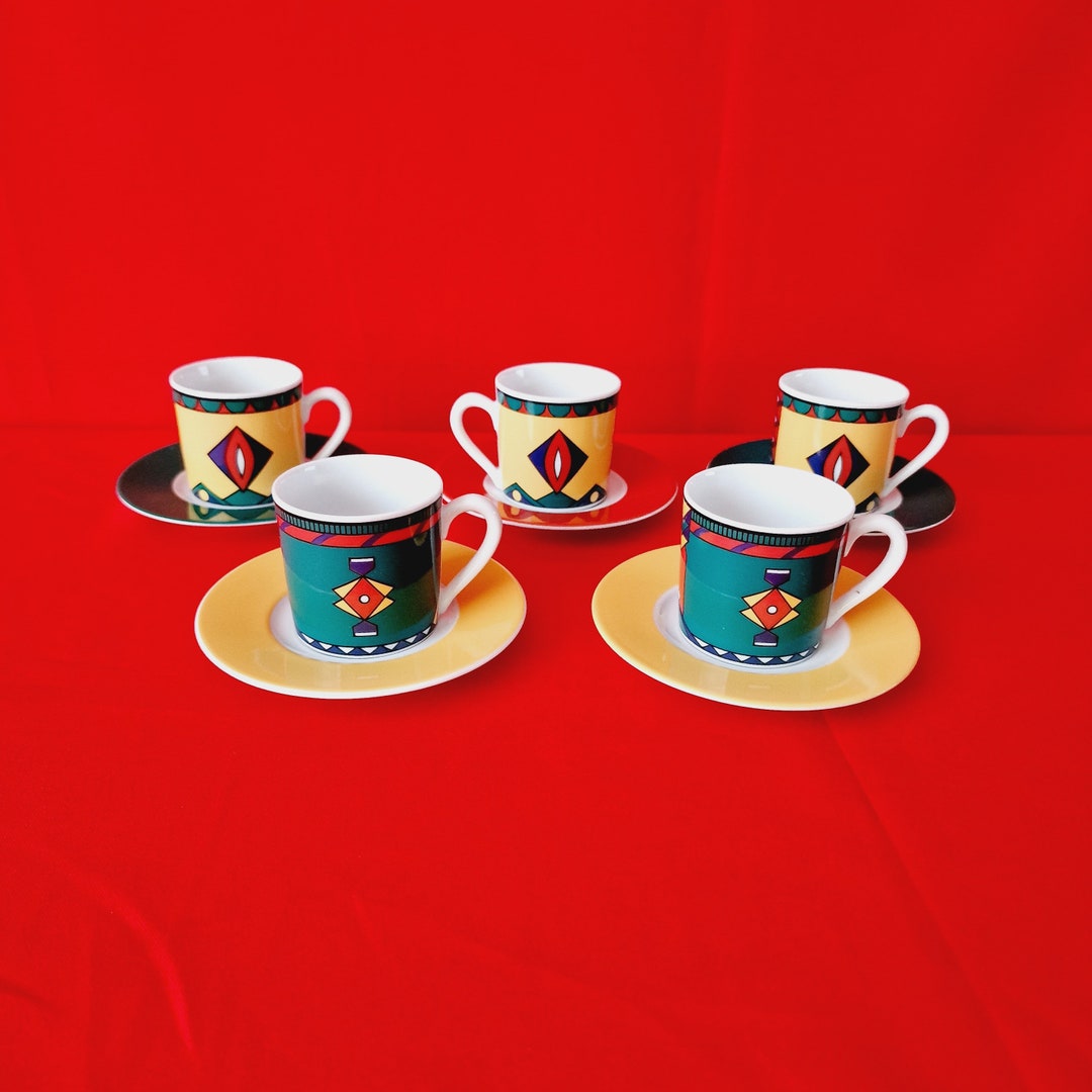 Kahla Cup and Saucer. Colored Set of 5 - Etsy