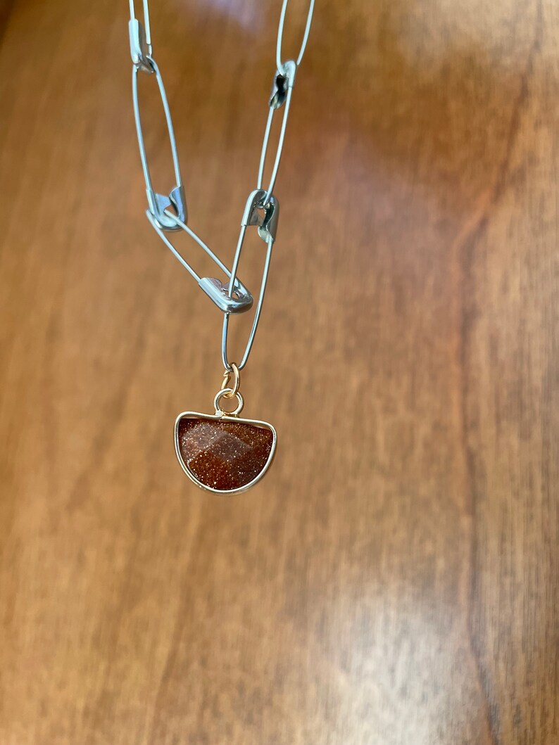 Crystal Safety Pin Necklace - Etsy