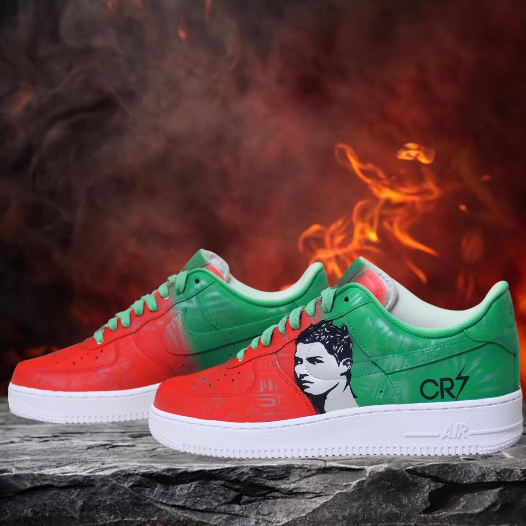 Custom Air Force 1 Ronaldo CR 7 Portugal National Football Team Badge ...