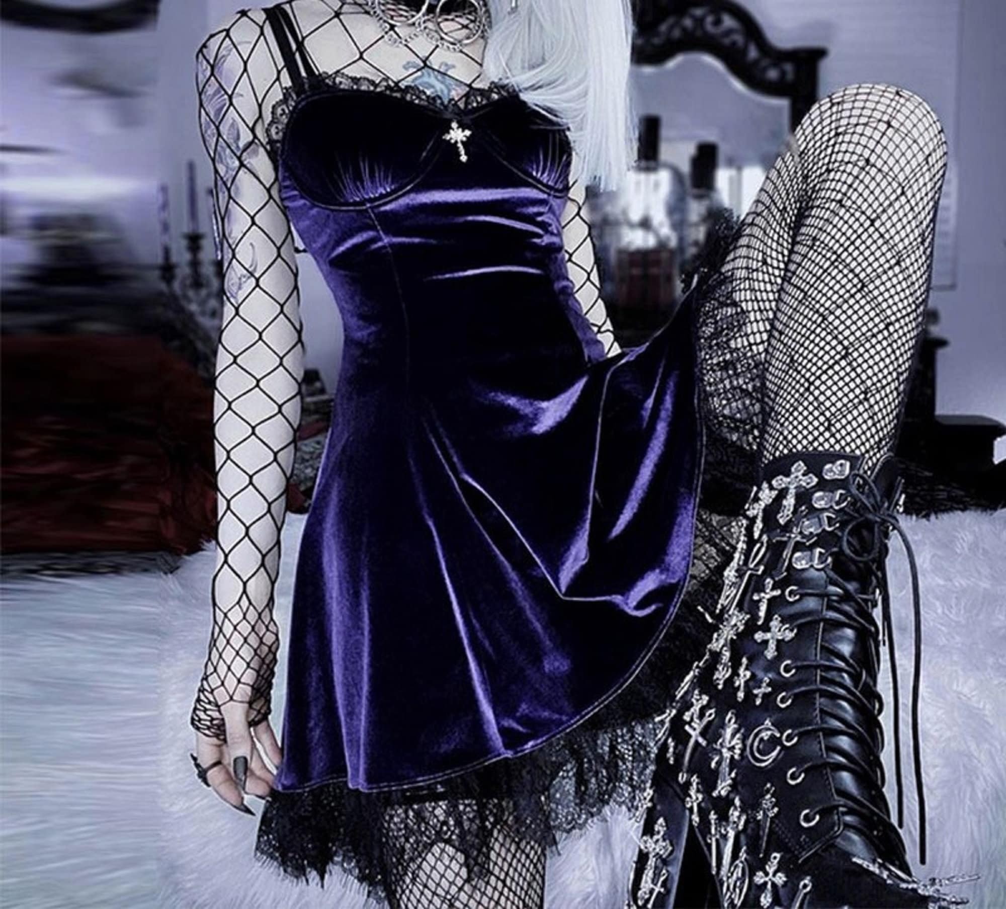 Purple And Black Cocktail Dresses