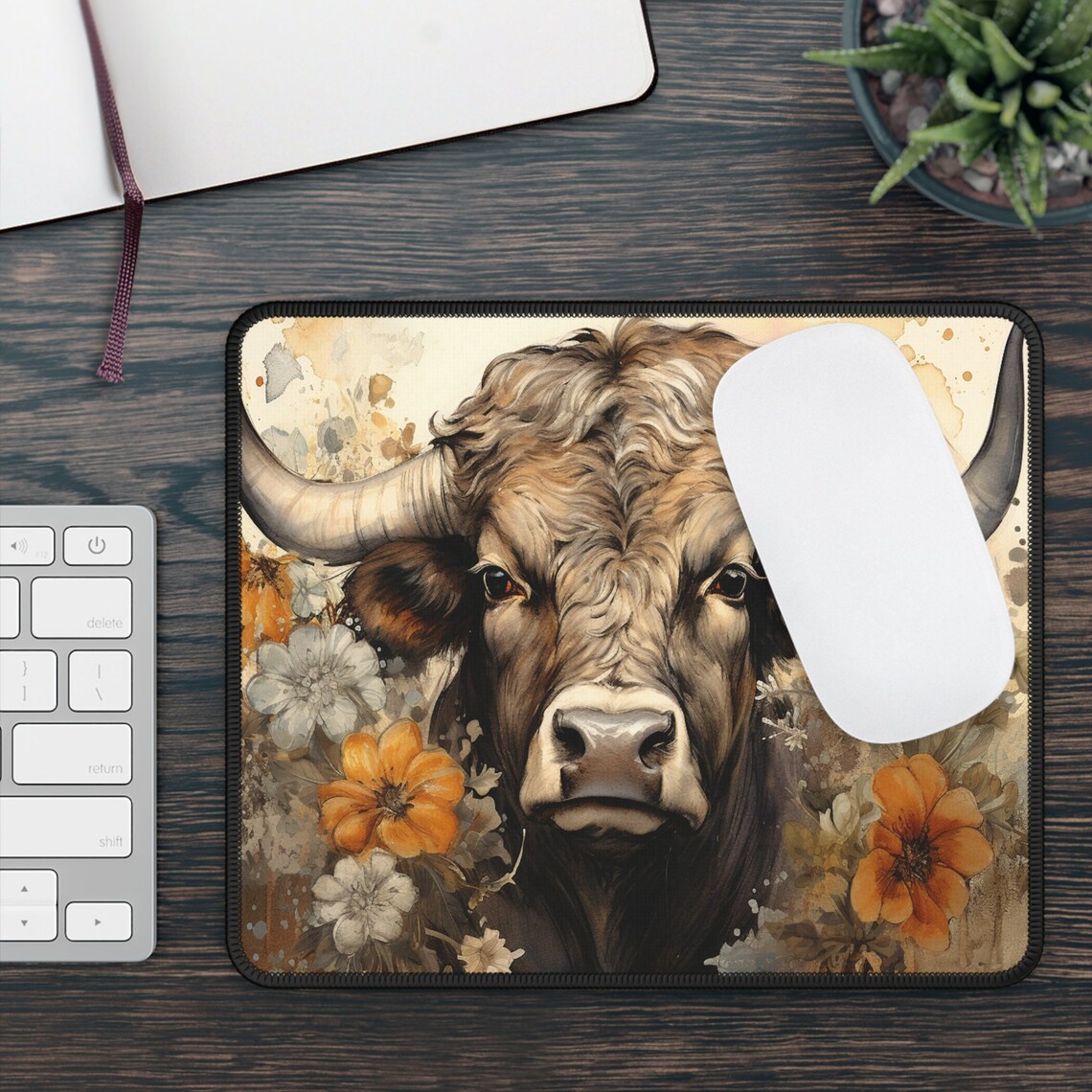 Cow Ephemera 9" X 7" Mouse Pad / Office / School / Gaming / Gift ...