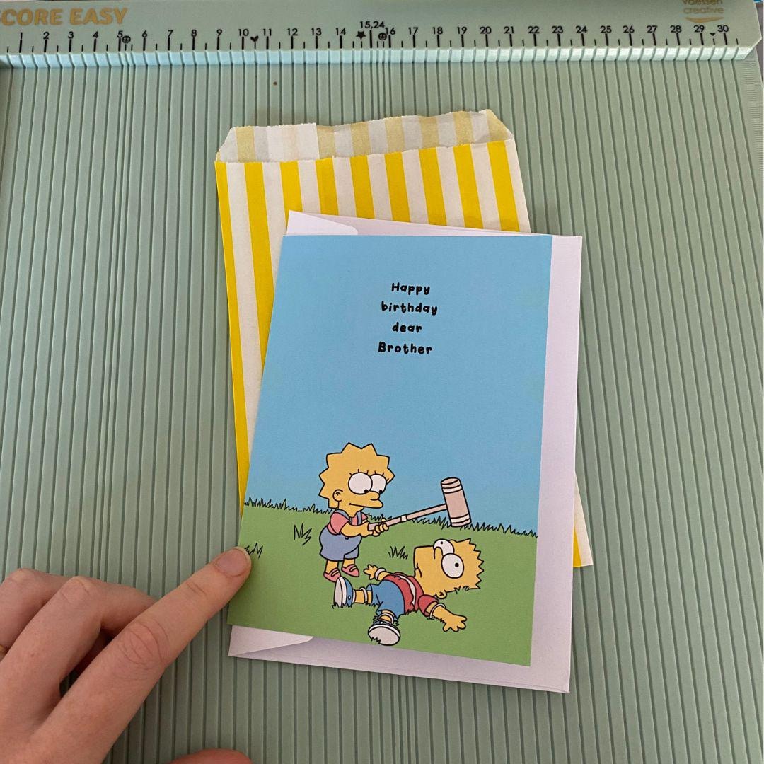 Happy Birthday Brother Simpson's Card/lisa and Bart Simpson's Card for ...