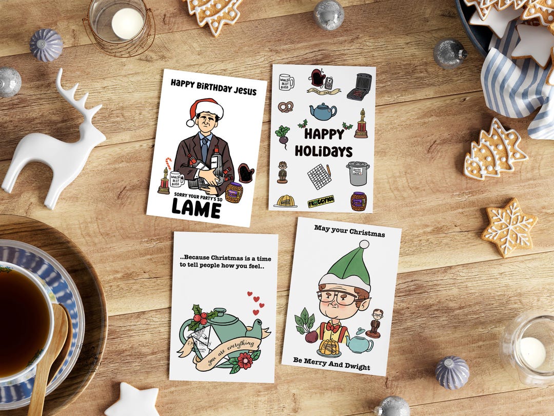 The Office Christmas Card Pack/christmas Cards for Office Fan's - Etsy