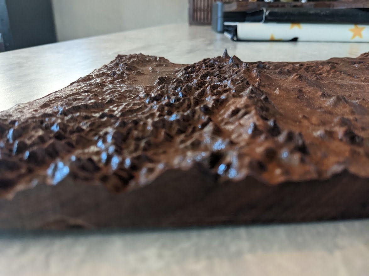 Black Walnut Topographical Relief Map of Oregon - Etsy