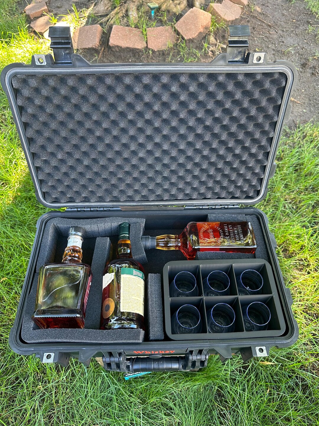 Whiskey/liquor Roller Travel Case Glencairn Holder 3 Bottles - Etsy