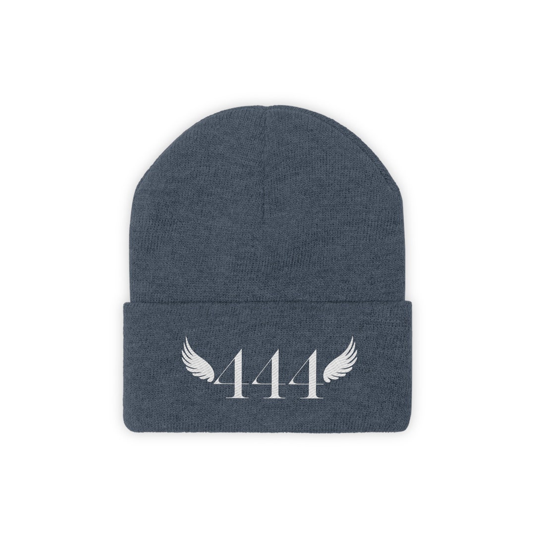 Angel Number 444 Embroidered Beanie, Angelcore Knit Hat, Angel Numbers ...