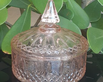 Pink Cut Glass Dish - Etsy