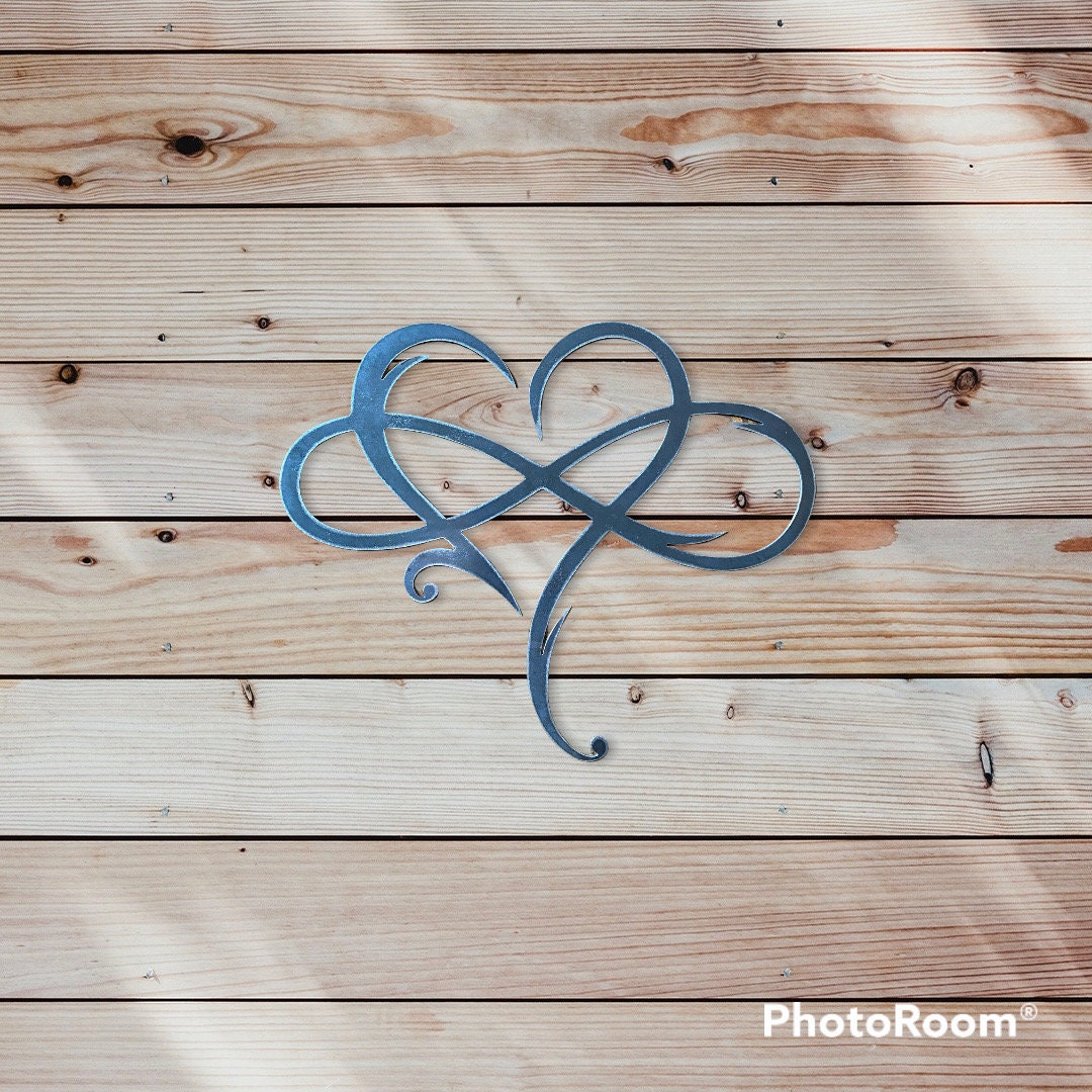Infinity Heart, Metal Sign, Steel Wall Art, Country Decor, Farmhouse ...