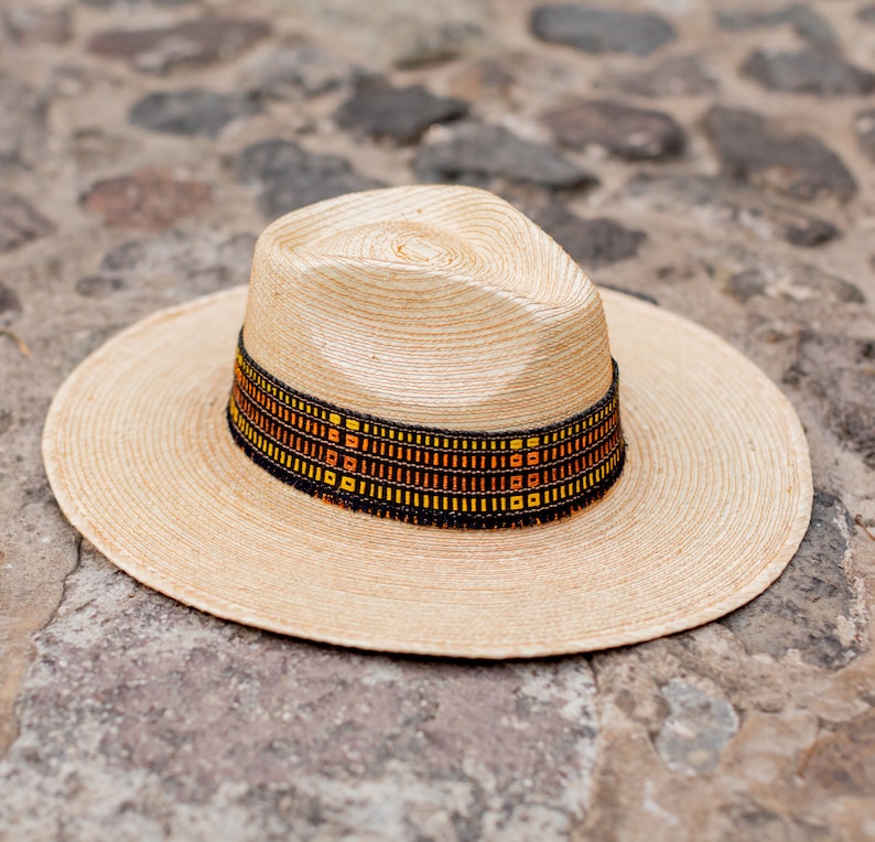 Western Palm Leaf Hat | Wide Brim Straw Hat | Guatemalan Unisex Boho ...