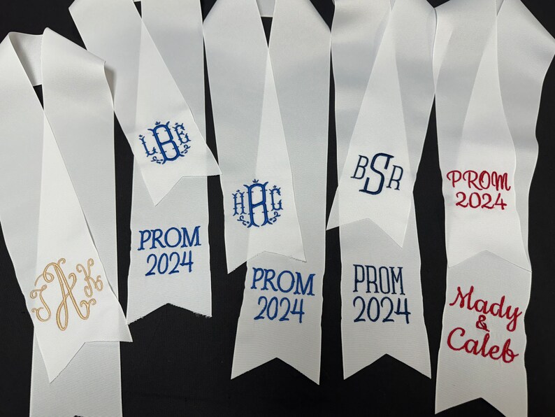 Prom Ribbon Personalized, Bouquet Ribbon Sash, Grosgrain Ribbon Sash ...