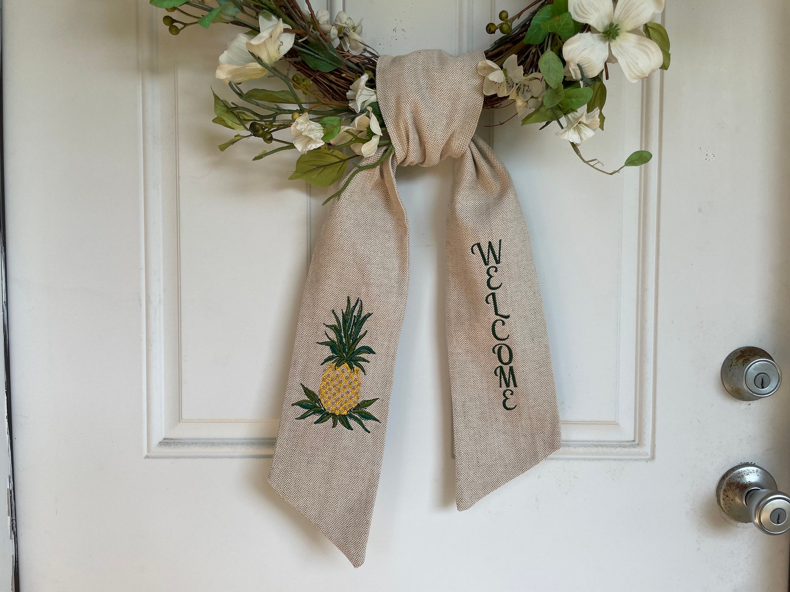 Wreath Sash, Welcome Wreath Sash, Door Decor, Home Decor, Birthday ...
