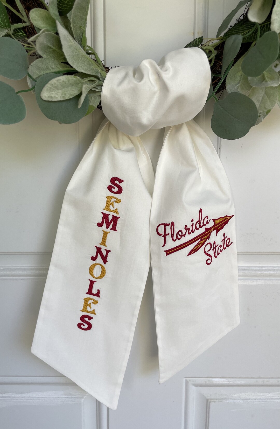 FSU Seminoles Wreath Sash, Game Day Decor - Etsy