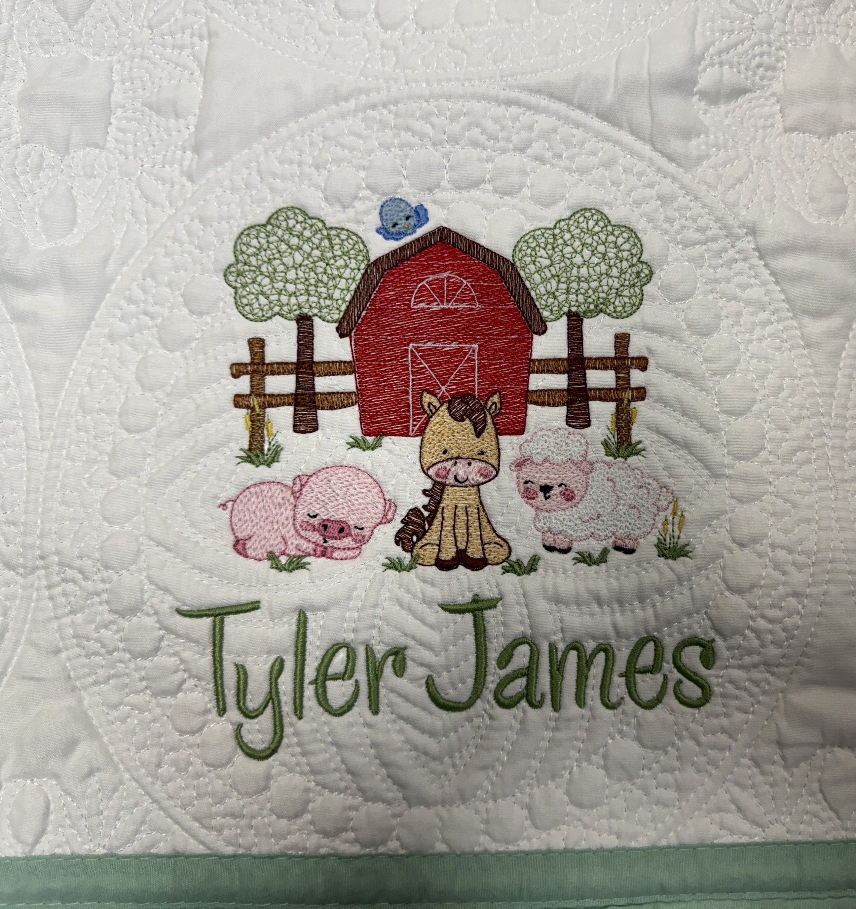 Heirloom Baby Quilt, Barn Yard Design Quilt, Baby, Nursery Quilt, New ...