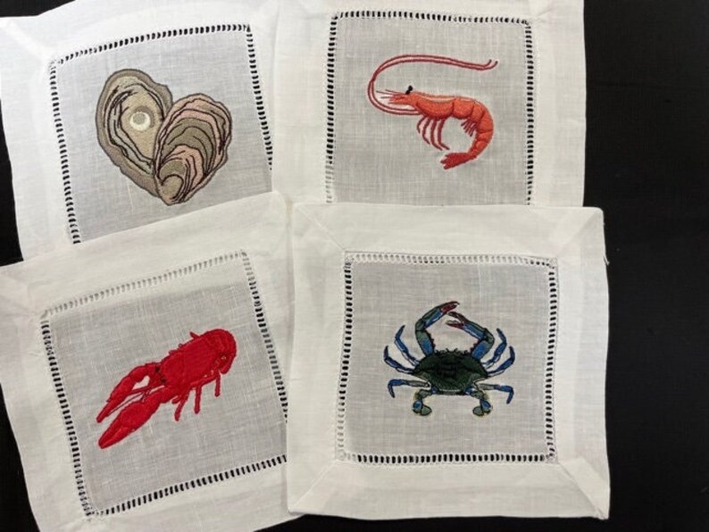 Cocktail Napkins, Dinner Napkins, Bar Napkins, Embroidered Napkins ...
