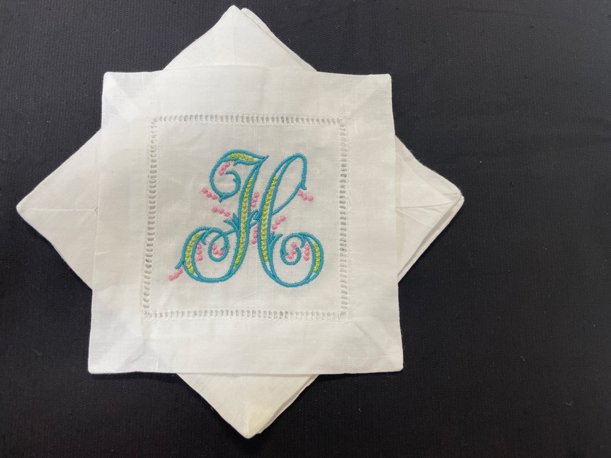 Cocktail Napkins, Bar Napkins, Custom Embroidered, Monogrammed Napkins ...